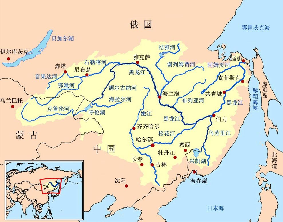 黑龙江水系示意图 - 知乎