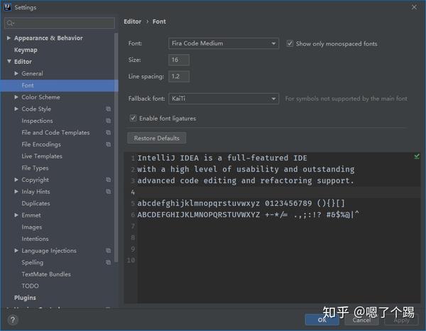 三款代码字体：Fira Code、JetBrains Mono 与 Cascadia Code - 知乎
