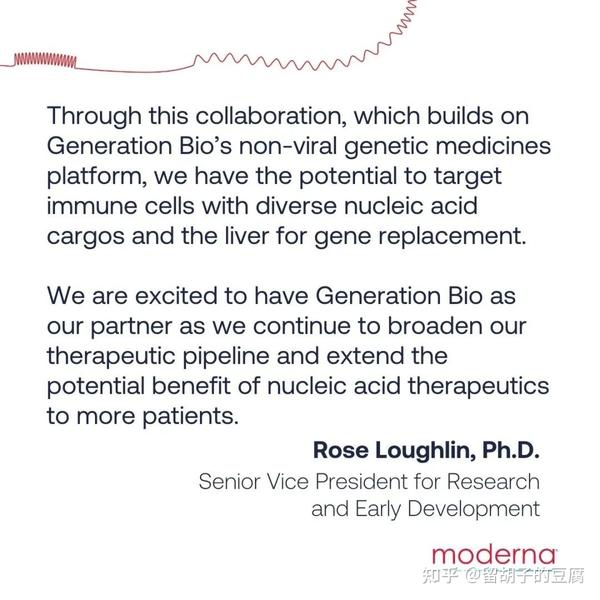 Moderna与Generation Bio携手，共同开发靶向性核酸药物 - 知乎