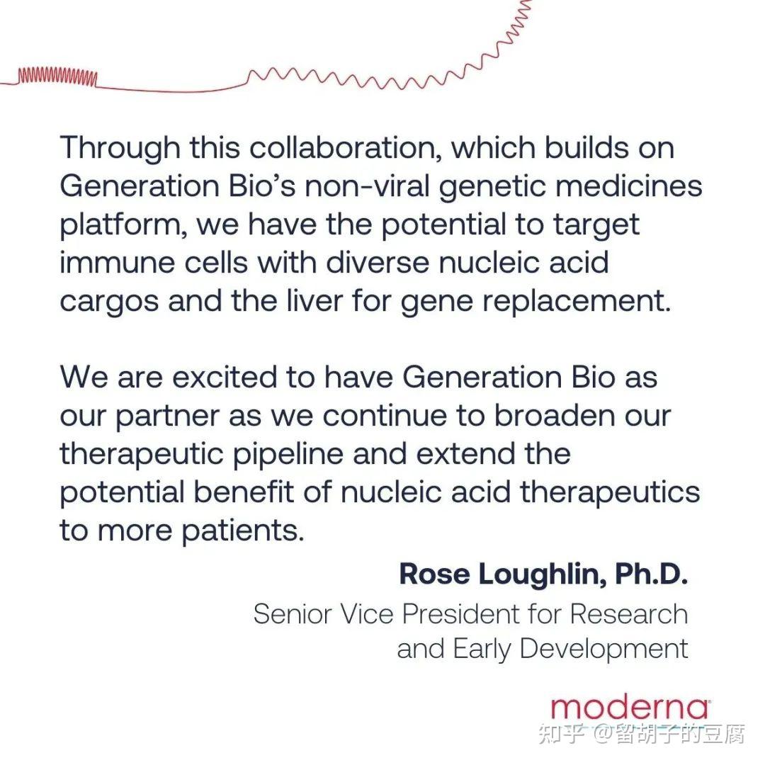 Moderna与Generation Bio携手，共同开发靶向性核酸药物 - 知乎