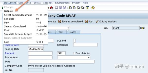 SAP FI课程 7.1 SAP凭证的预制和暂存 - 知乎
