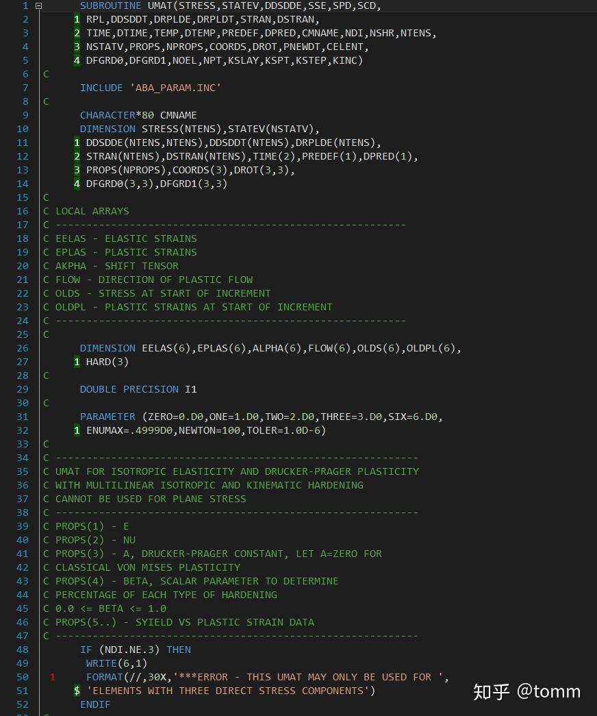 ABAQUS 子程序UMAT进阶-基于Von Mises的Drucker Prager 模型 - 知乎