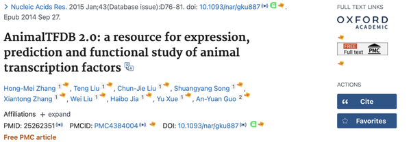 🤩 AnimalTFDB v4.0 | OMG！我最爱的转录因子数据库更新啦！~（附使用指南）（一） - 知乎