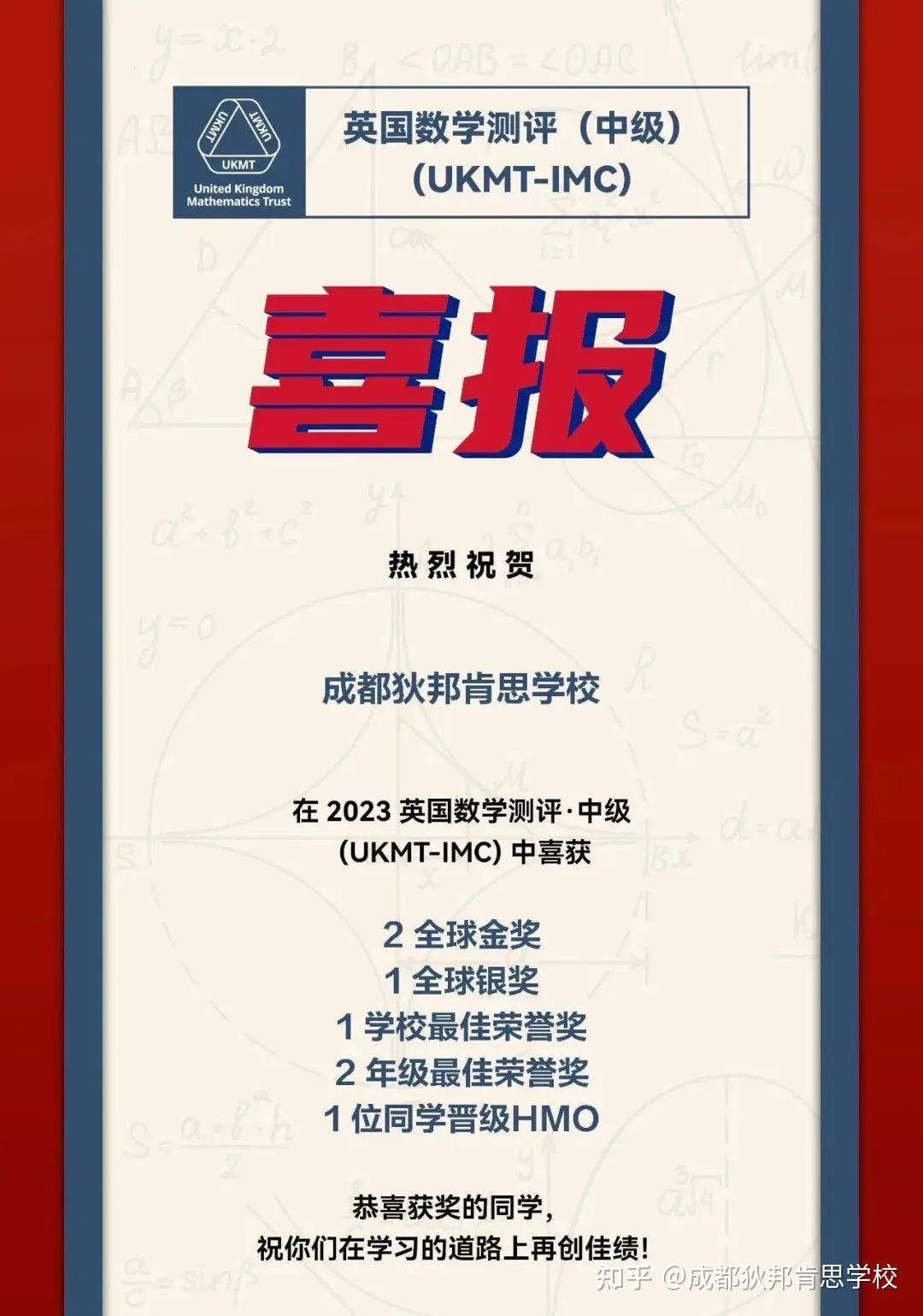 全面开花！肯思学子喜迎AMC全球卓越奖、UKMT全球金奖！ - 知乎