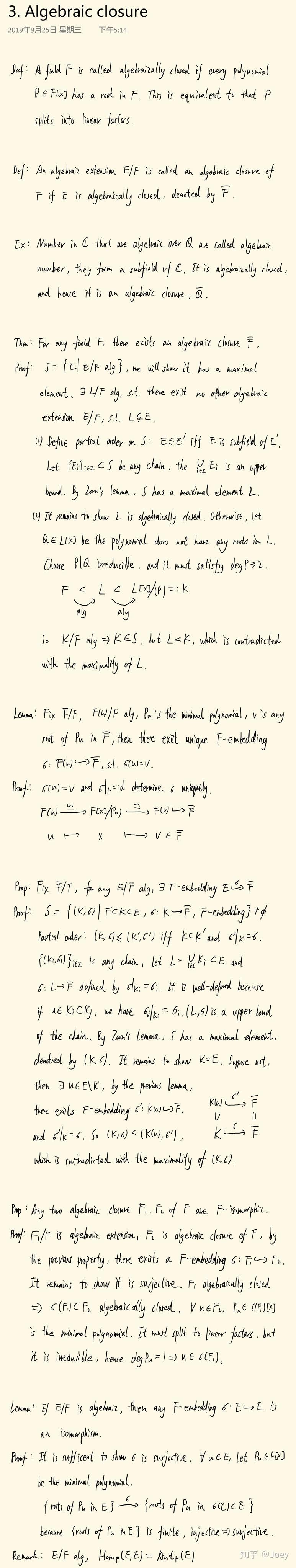 抽代笔记(3) Algebraic closure - 知乎