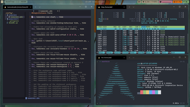Windows下的现代化平铺窗口管理器 komorebi - 知乎