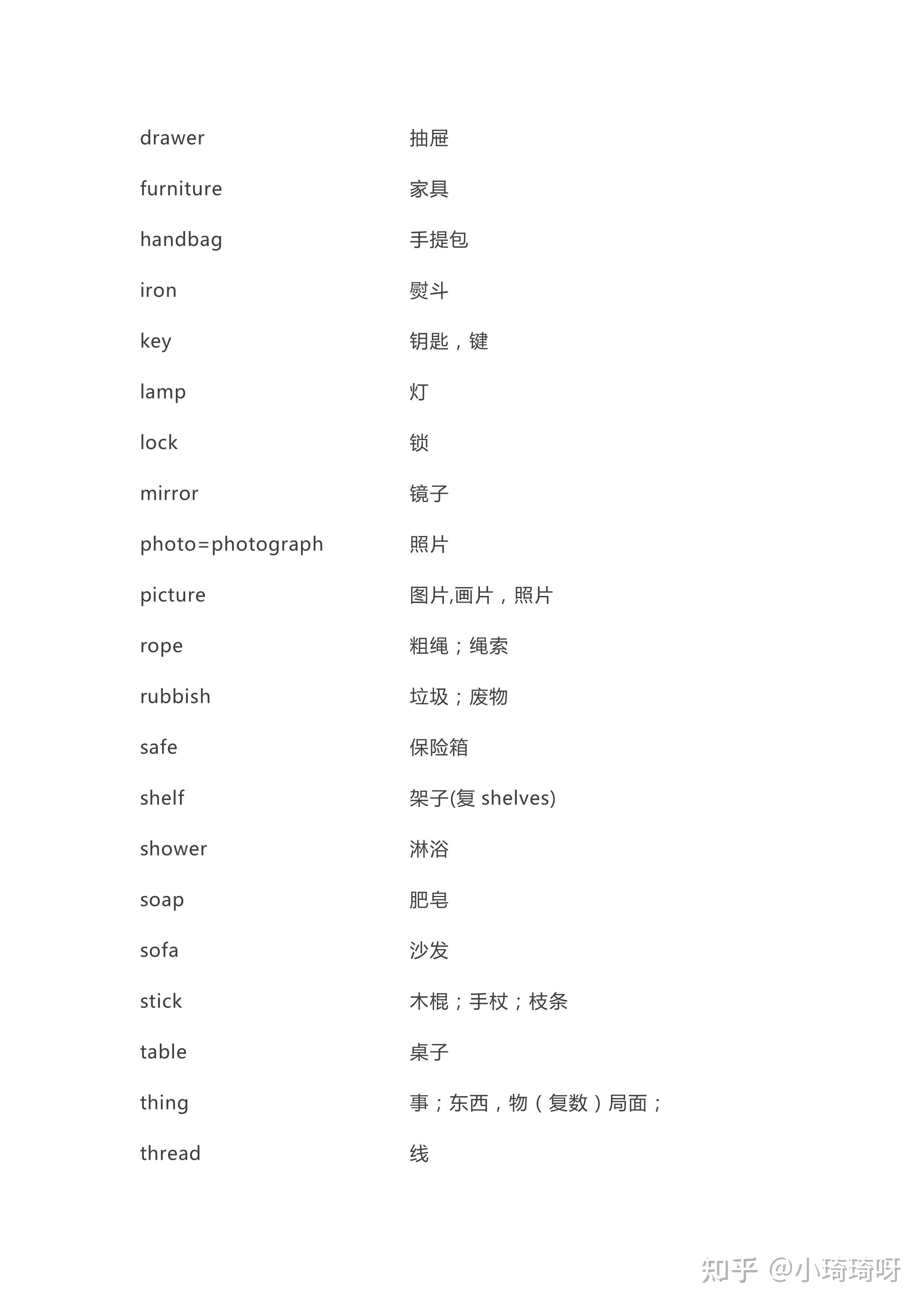 词汇分类速记表,收藏起来! 知乎