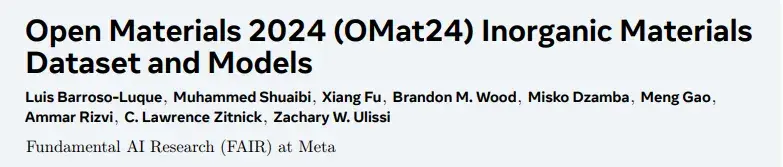 1.1亿个结构DFT计算，Meta推出OMat24，AI驱动材料发现开源化 - 知乎