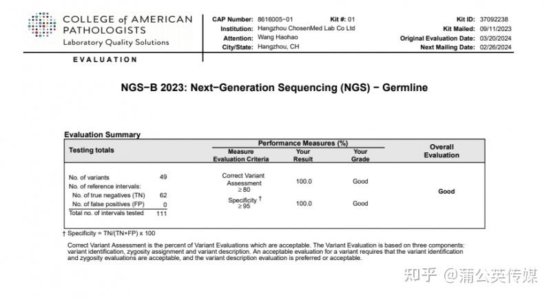 求臻医学满分通过CAP NGS−B 及CAP NEO-A能力验证！ - 知乎