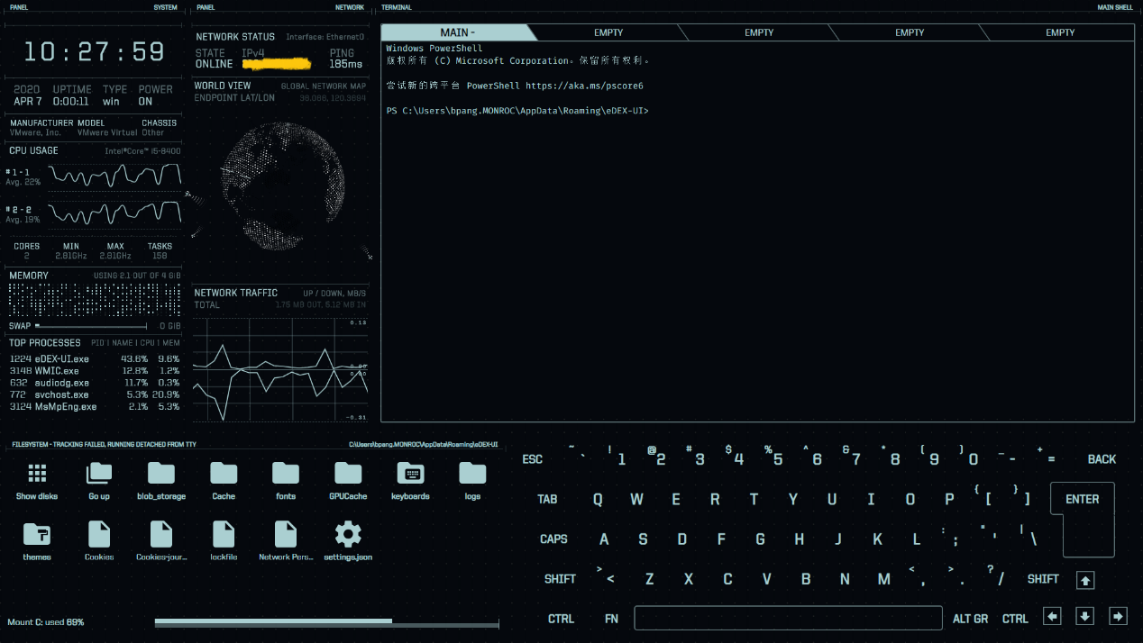 酷炫的终端模拟器eDEX-UI - 知乎