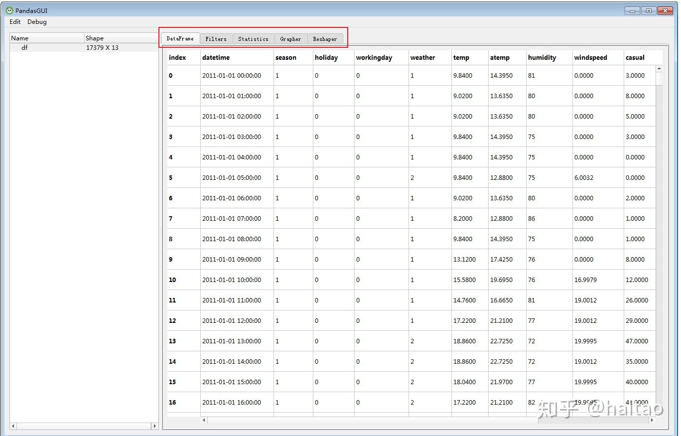 PandasGUI: 目前我最满意的DataFrame变量查看器和编辑器 - 知乎