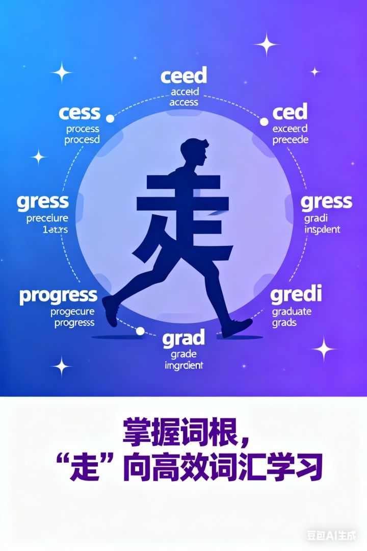 雅思两万词汇笔记 | 第1节、“走”相关词根全梳理：24 个单词 +cess/ceed/ced/gress/grad/gredi 词根一次学透 ...