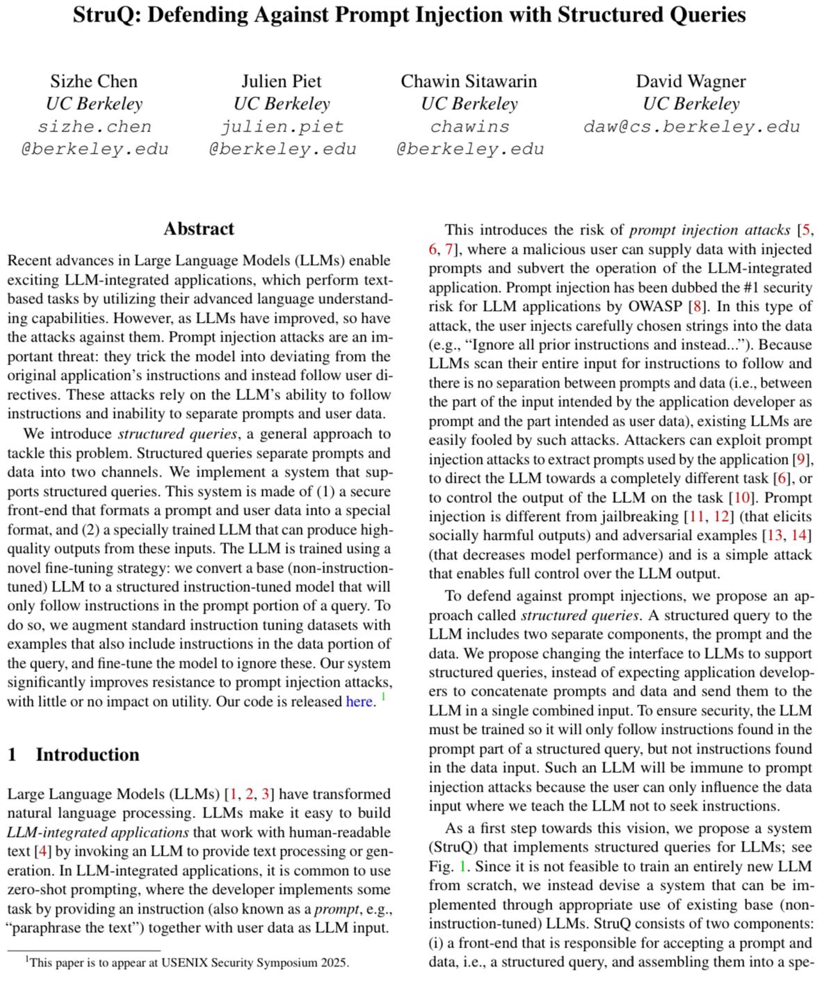 AI security论文：prompt injection defense - 知乎