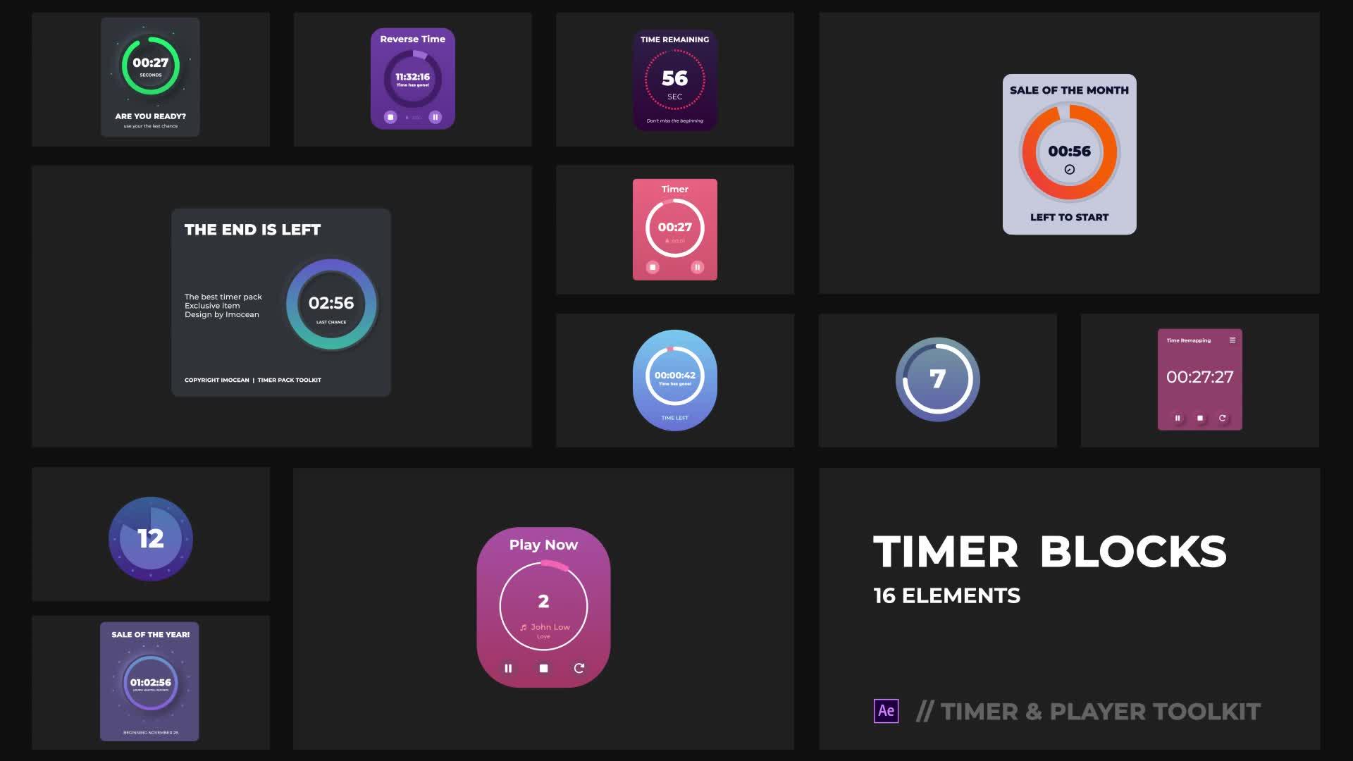 AE/PR模板 60组时尚创意图形数字计时器播放器倒计时动画 Timer & Player Toolkit - 知乎