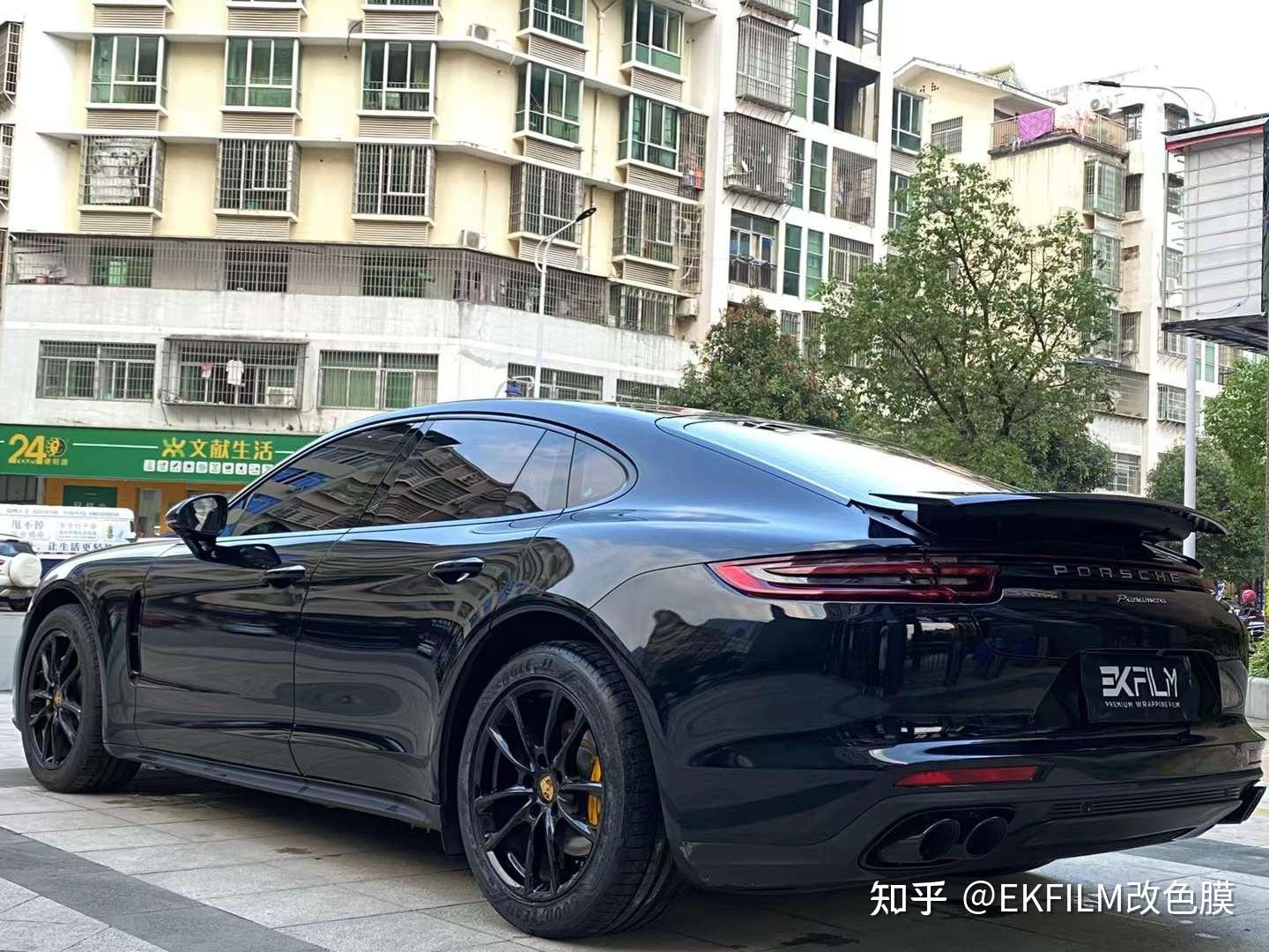 保时捷帕拉梅拉全车EKFILM-EK改色膜PET钢琴黑 - 知乎