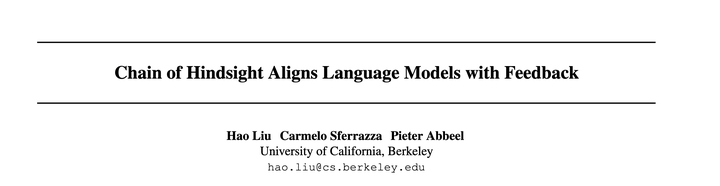 Chain of Hindsight Aligns Language Models with Feedback 阅读笔记 - 知乎