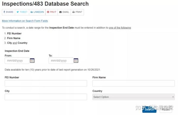 FDA检查及483表查询 - 知乎