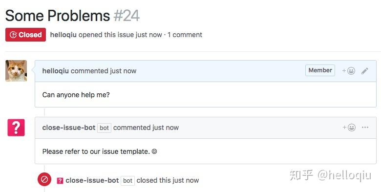 自动 close issue 的 GitHub App - 知乎