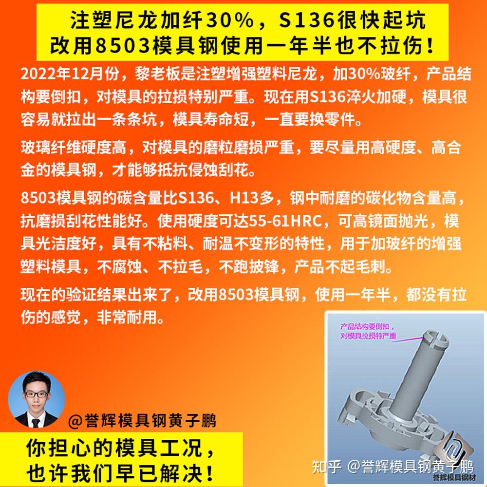 尼龙66加40%玻纤，PPS注塑DC53模具塌边崩角，试不粘料8503模具钢 - 知乎