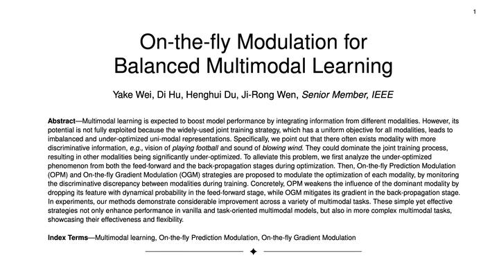 [GeWu-Lab最新进展] TPAMI 2024 | 双向动态调控——平衡多模态学习的系统性分析与缓解 - 知乎