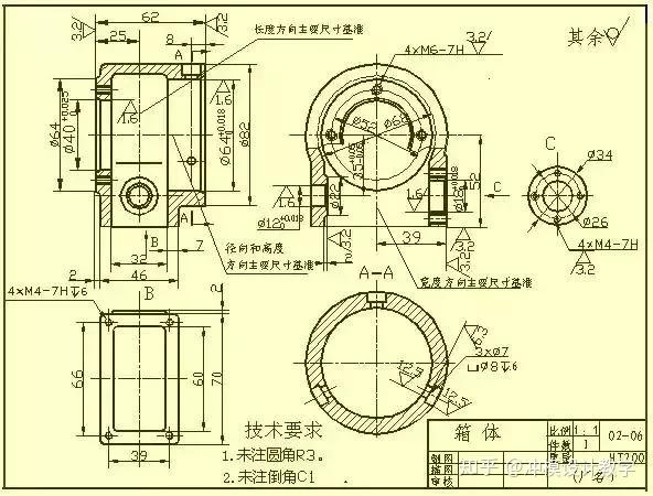 CAD、proe、SW机械制图之零件图的尺寸标注法 - 知乎