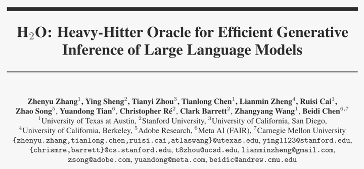 【21】论文泛读：H2O: Heavy-Hitter Oracle for Efficient Generative Inference of Large Language Models - 知乎