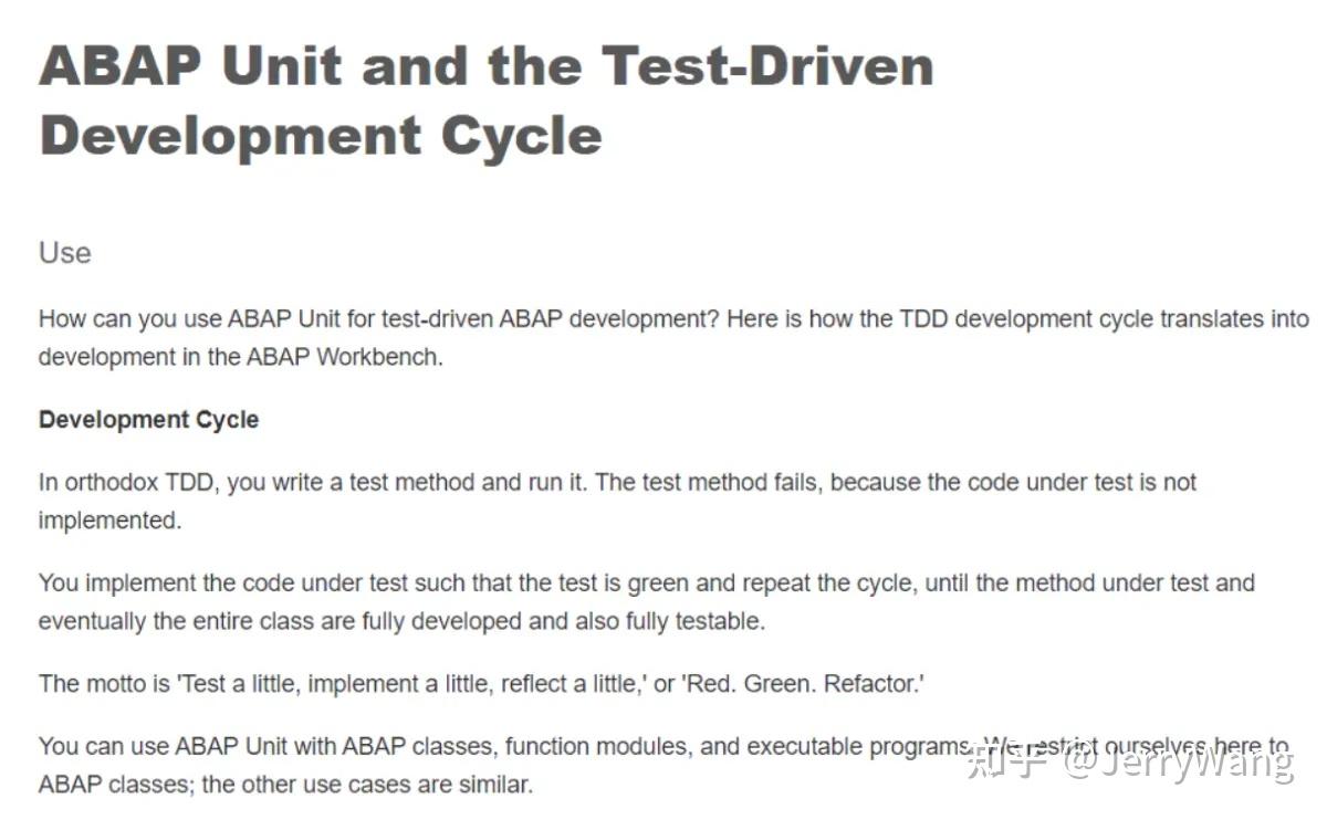 关于 ABAP Test-Driven Development(TDD) 的一些学习资料 - 知乎