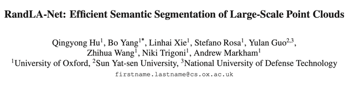 RandLA-Net: Efﬁcient Semantic Segmentation of Large-Scale Point Clouds - 知乎