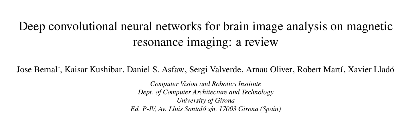 Deep convolutional neural networks for brain image analysis on magnetic resonance imaging 论文笔记 - 知乎