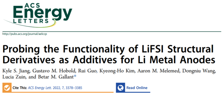 锂金属负极SEI中LiFSI结构的动态演变 - 知乎