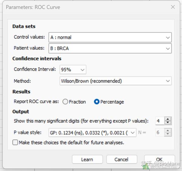 GraphPad Prism纵列表统计分析——ROC曲线绘制 (ROC curve) - 知乎