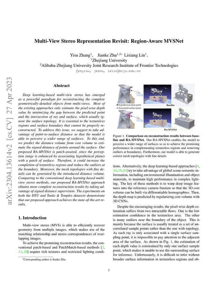 Multi-View Stereo Representation Revisit: Region-Aware MVSNet - 知乎