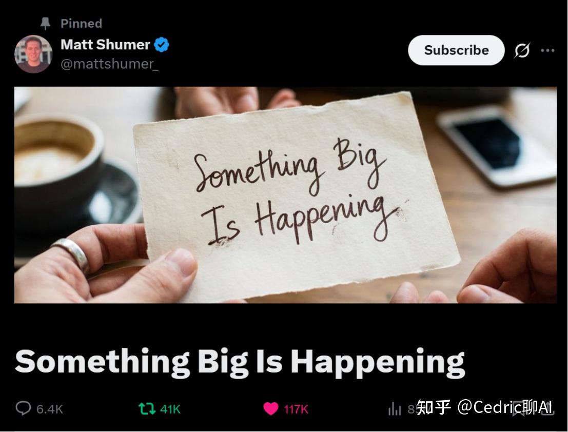 如何评价matt shumer发布的关于AI的《大事正在发生》？ - 知乎