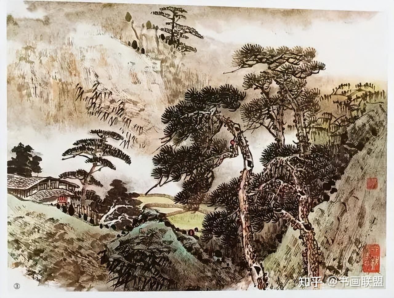 国画技法 松树的各种画法 - 知乎