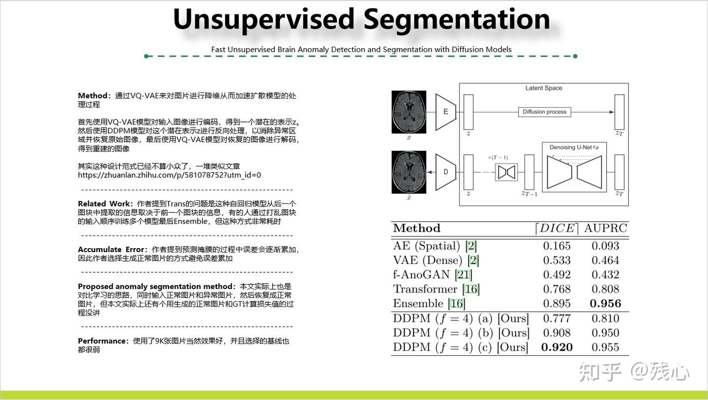 Fast Unsupervised Brain Anomaly Detection and Segmentation with Diffusion Models PPT Sum - 知乎