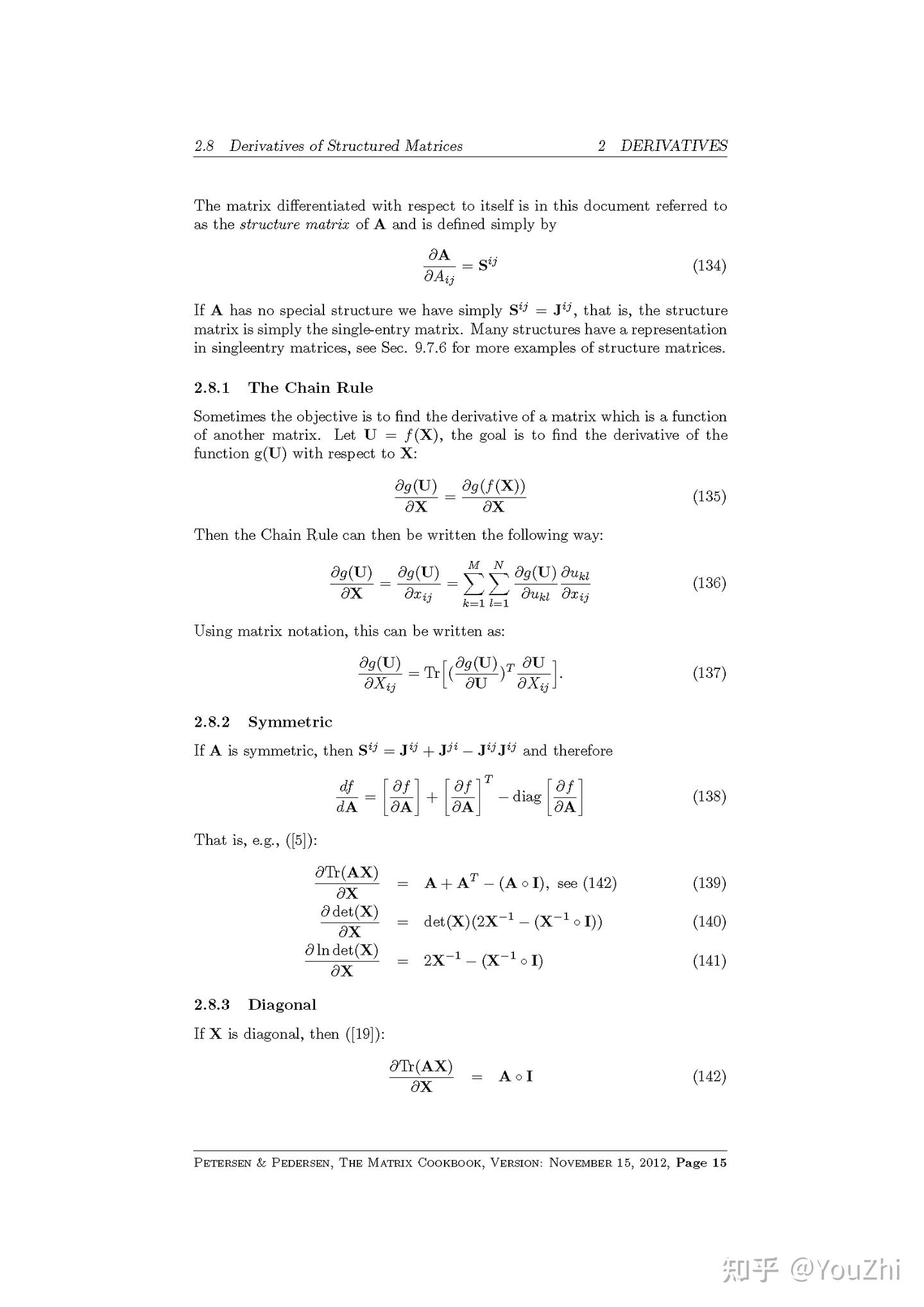 矩阵微积分公式查表(The Matrix Cookbook) - 知乎