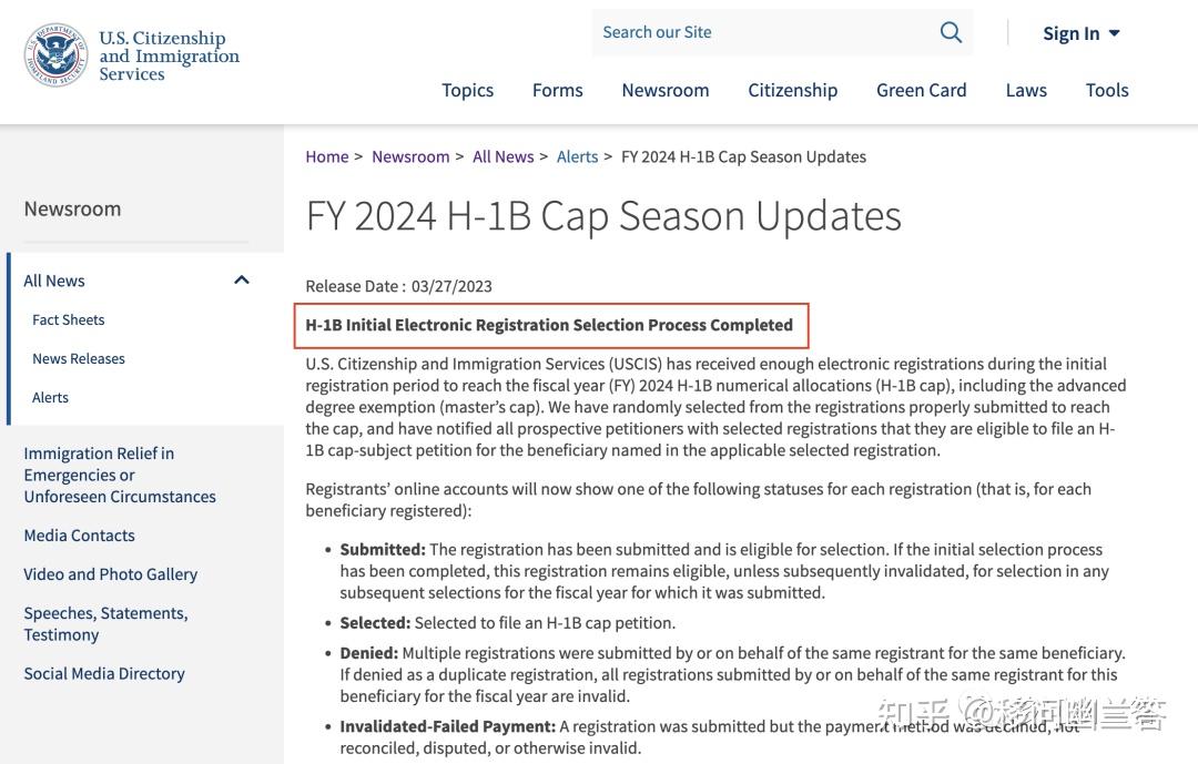 【H-1B资讯】2024财年H-1B抽签已结束，今年你中了吗？ - 知乎