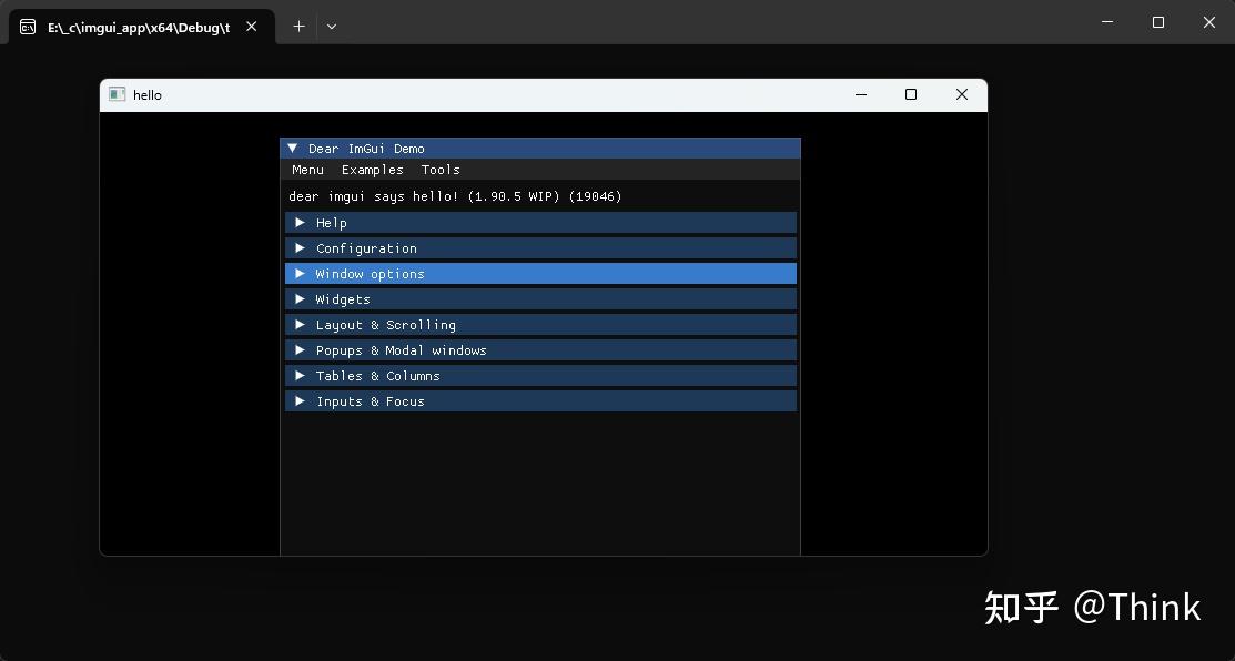 Hello ImGui 创建最简单的项目, 运行Demo - 知乎