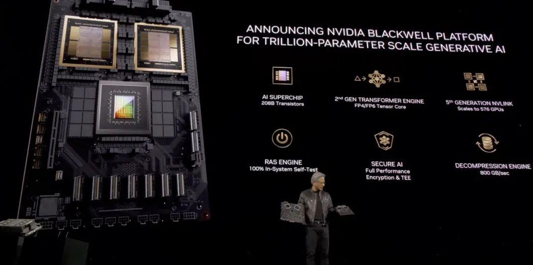 英伟达B200 GPU发布！性能超5个H100，可训万亿参数大模型！ - 知乎