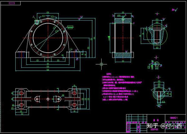 DTII(A)B500-1400滚筒整体式轴承座全套1：1CAD图纸皮带机生产图纸 - 知乎