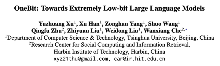OneBit：W1A16 极低比特大模型量化 - 知乎