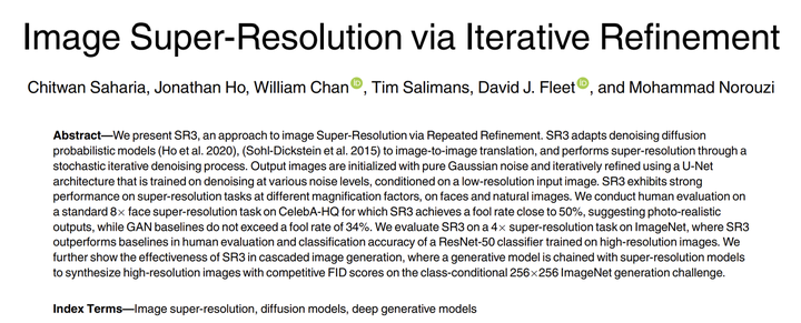 TPAMI | SR3：用条件扩散模型进行图像高分辨率重建 - 知乎