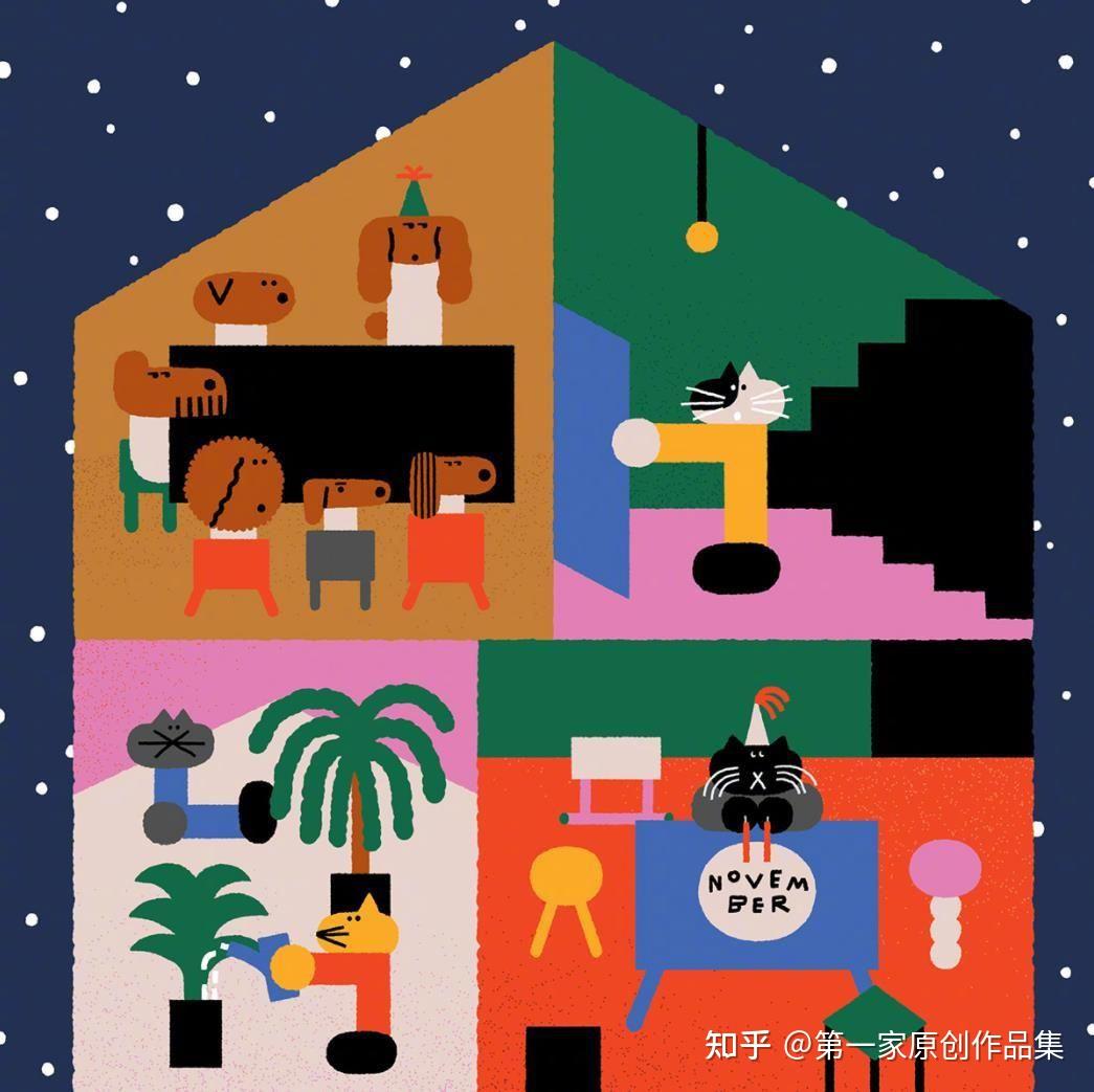 扁平风趣味插画 /Daye Kim - 知乎