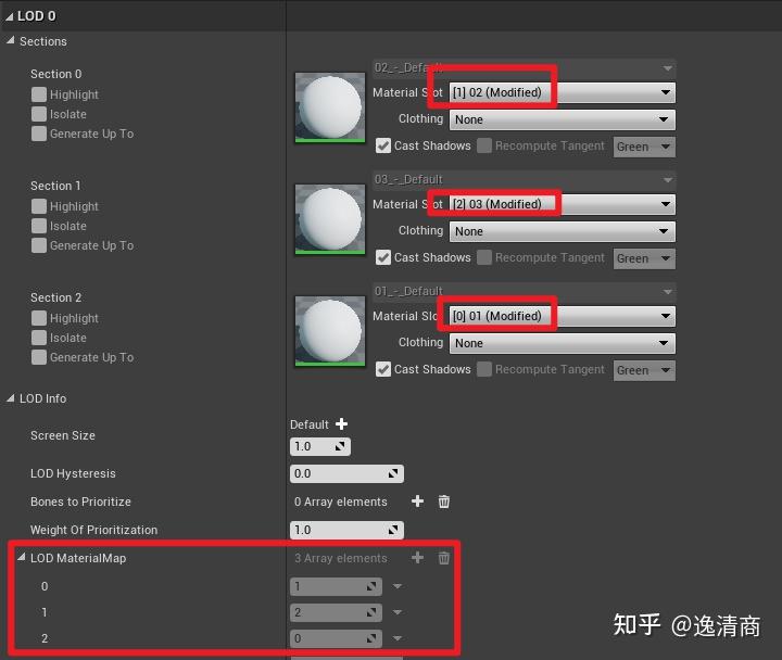UE4：SkeletalMesh的Material Slot和LOD Section - 知乎