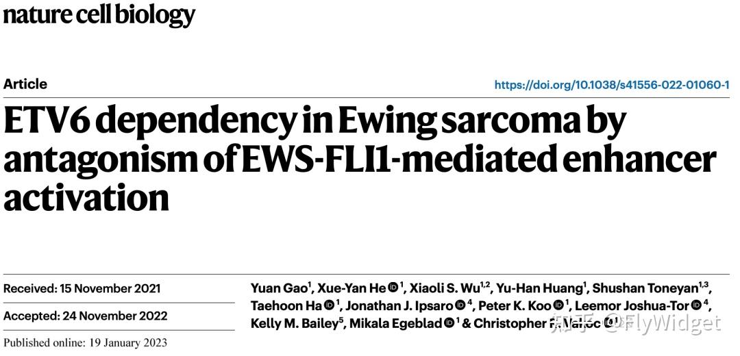 治疗尤文肉瘤潜在新靶点：ETV6基因 - 知乎