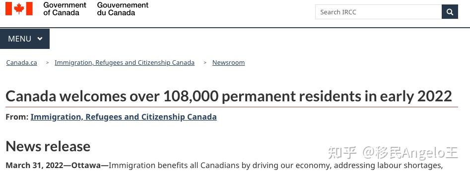 加拿大移民|2022开门红！加拿大第一季度已接收10.8万新移民，接下来还有利好政策！ - 知乎