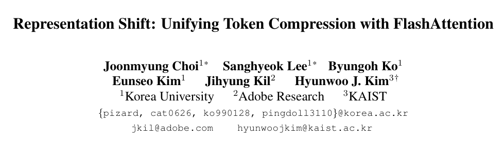 ICCV 2025 | 高丽大学等提出“表示偏移”，统一Token压缩与FlashAttention - 知乎