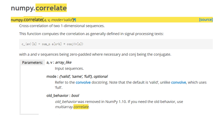 关于numpy互相关函数np.correlate的一点疑问 - 知乎