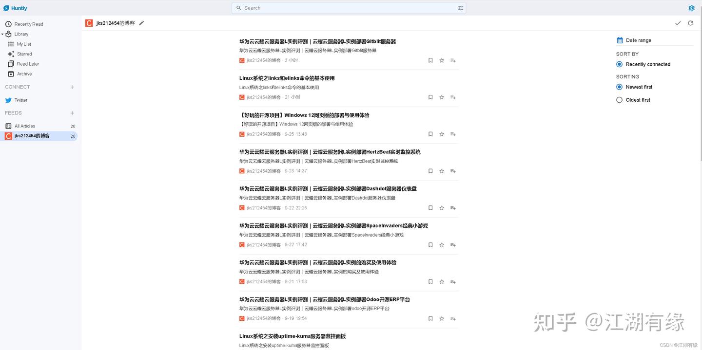 【Docker项目实战】Docker部署RSS阅读器Huntly - 知乎