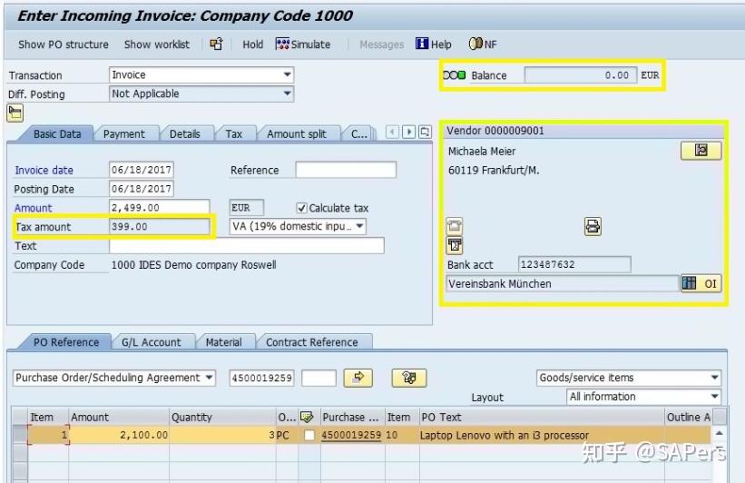 SAP MM 3.11 发票校验 - 知乎